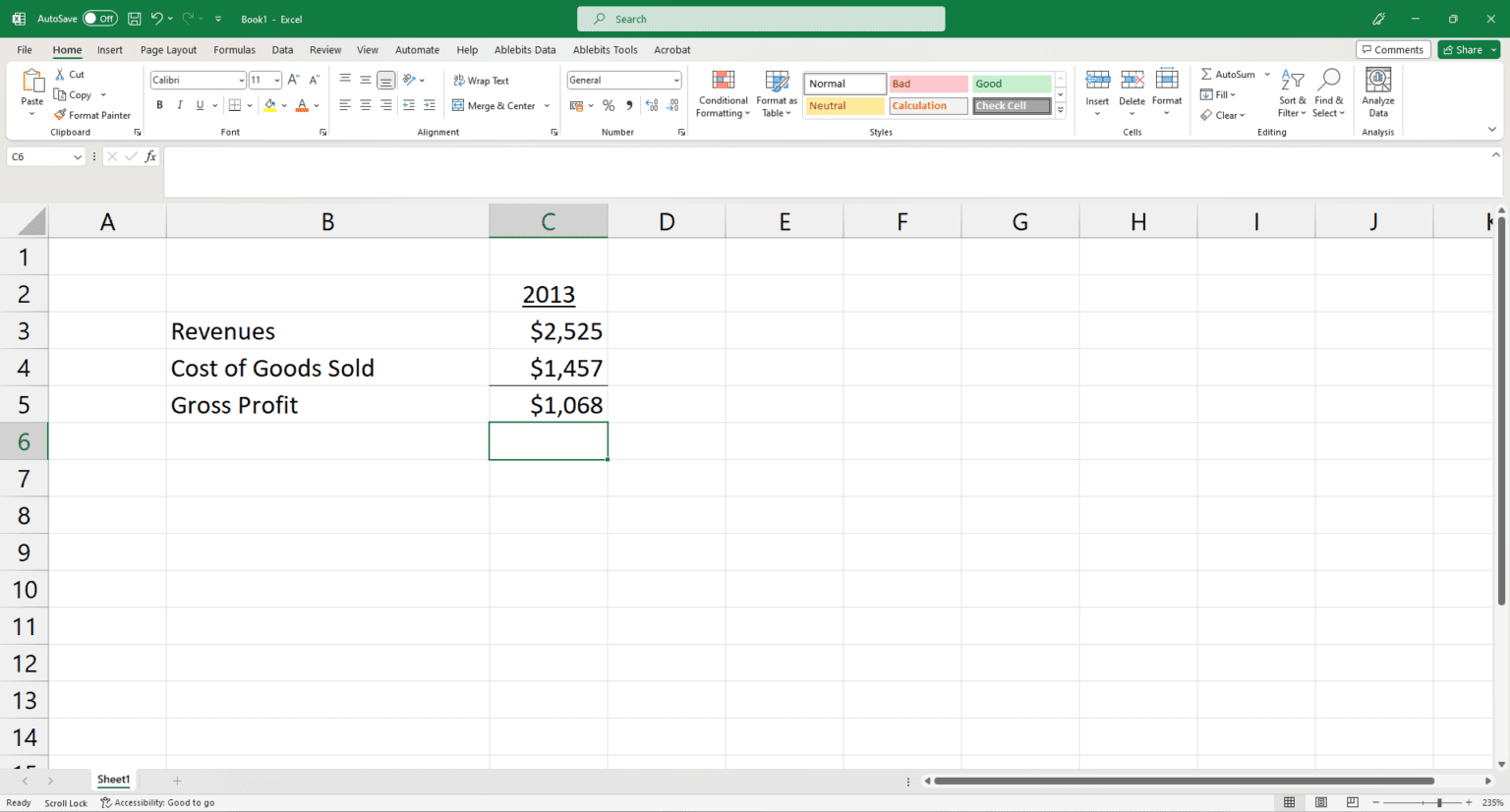 Creating a Basic Formula in Excel - Training The Street - Financial ...
