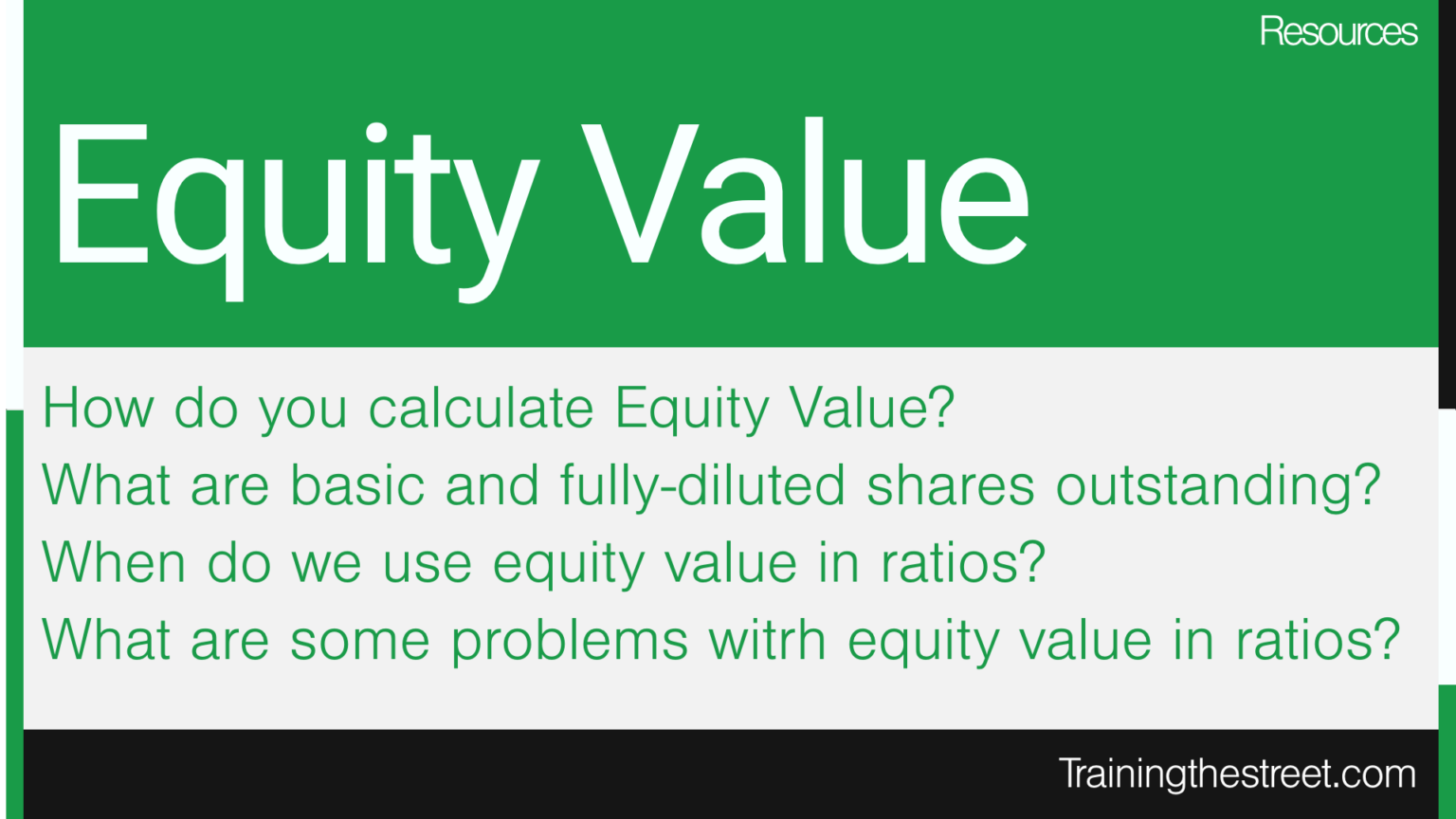 What is Equity Value - Training The Street - Financial Training ...